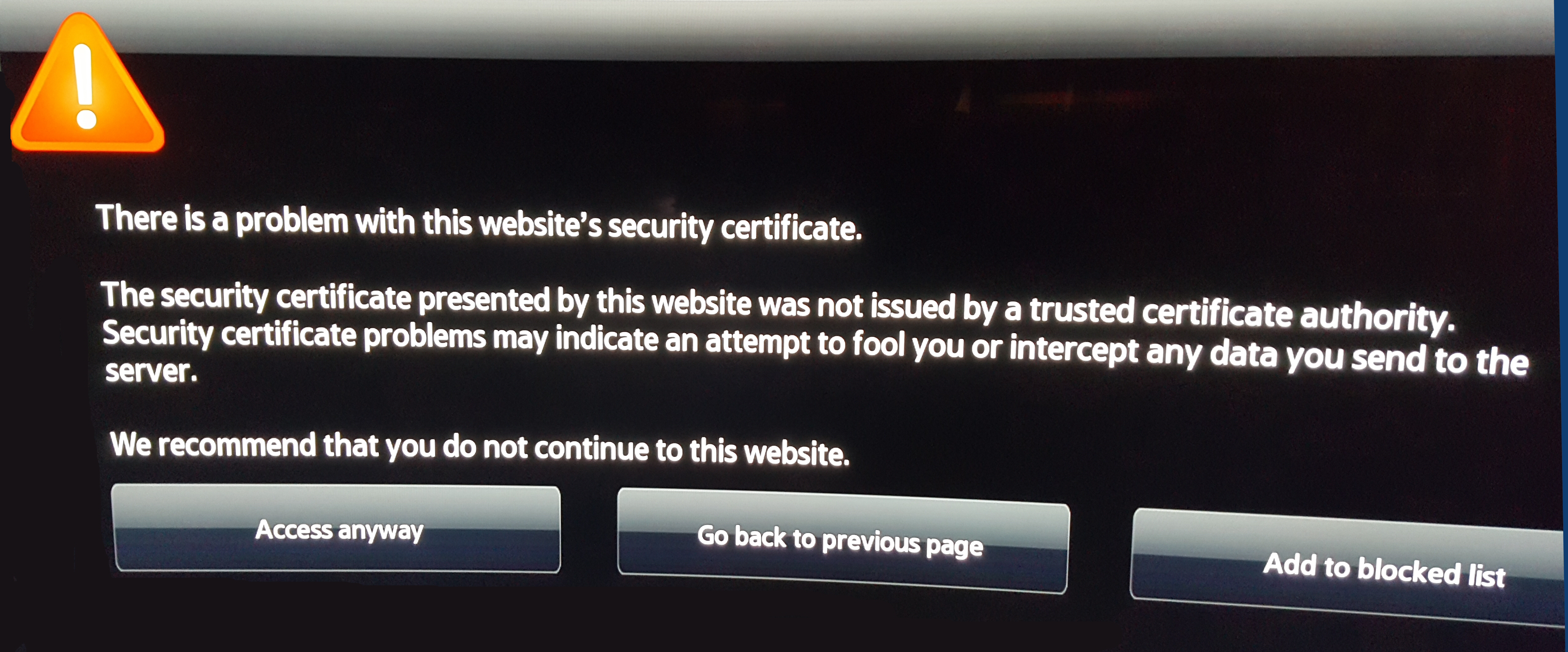 Problem With Website s Security Certificate Computers Tablets 
